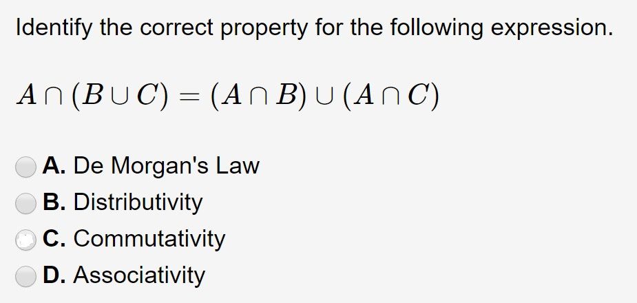 Solved Identify the correct property for the following | Chegg.com