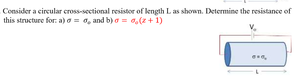 Solved Consider a circular cross-sectional resistor of | Chegg.com