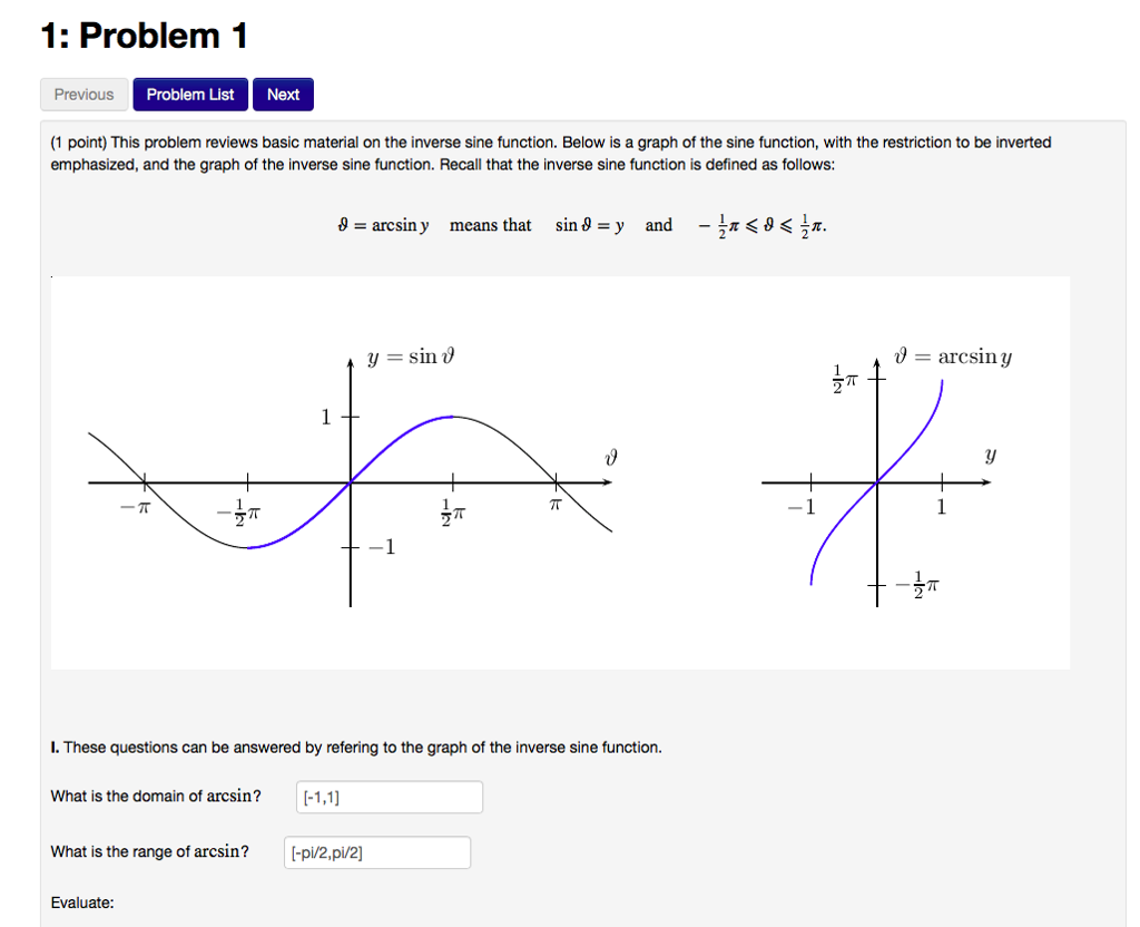 Solved 1: Problem 1 Previous Problem List Next (1 point) | Chegg.com