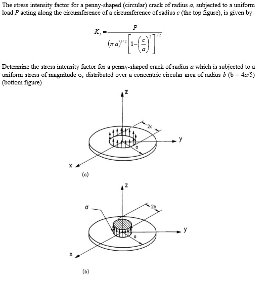 Solved The stress intensity factor for a penny-shaped | Chegg.com