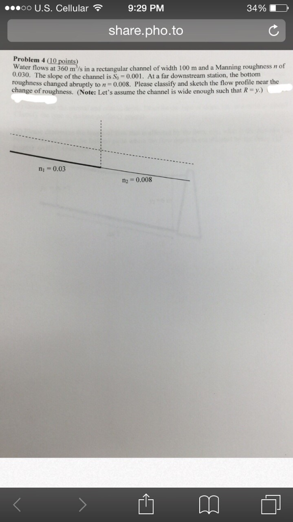 Solved Water flows at 360 m^3/s in a rectangular channel of | Chegg.com