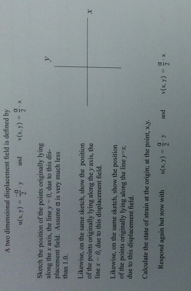 Solved A two dimensional displacement field is defined by | Chegg.com