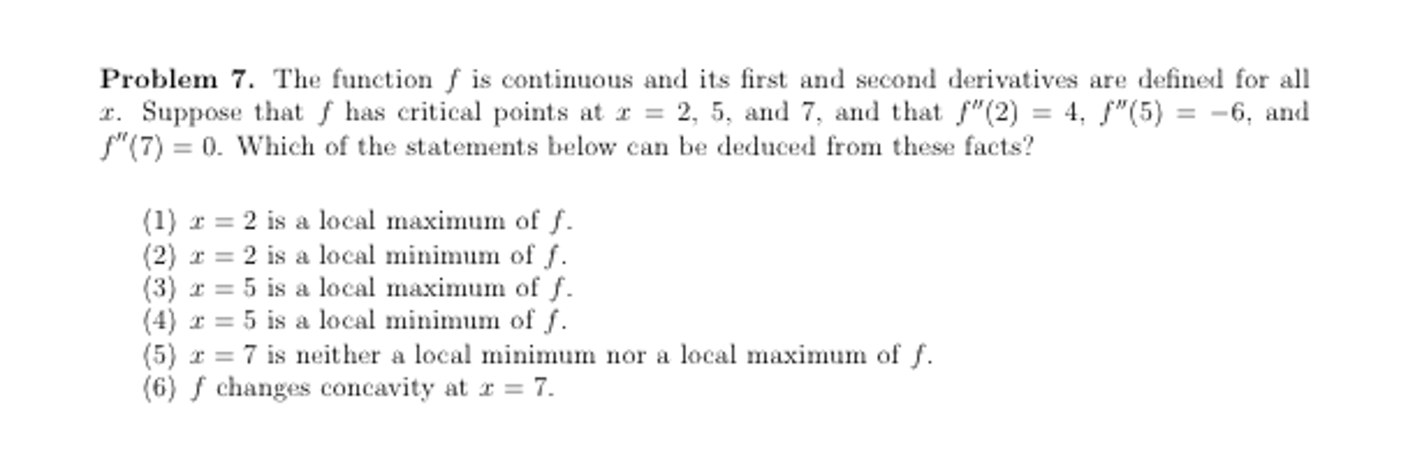 Solved The function f is continuous and its first and second | Chegg.com