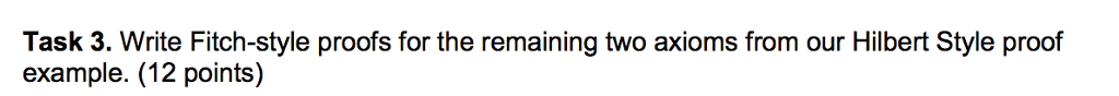 Solved Task 3. Write Fitch-style proofs for the remaining | Chegg.com