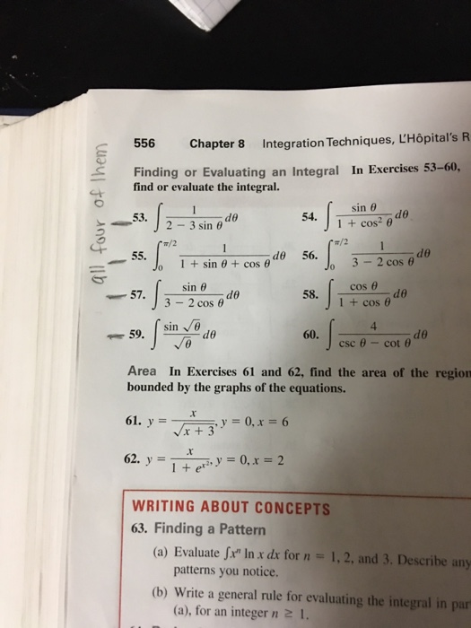 Solved Finding or Evaluating an Integral In Exercises 53-60, | Chegg.com