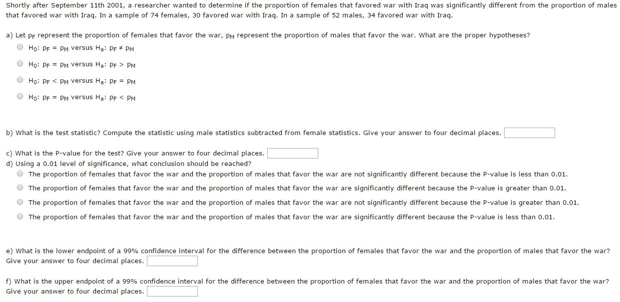 Solved Shortly after September 11th 2001, a researcher | Chegg.com