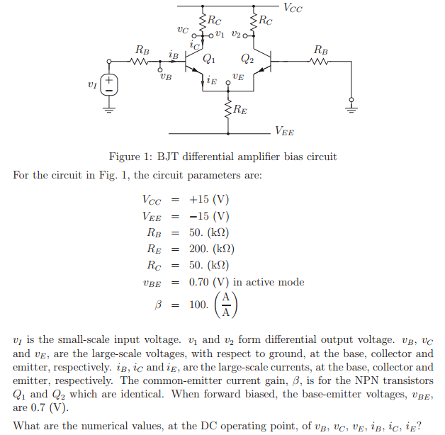 Solved For the circuit in Fig. 1, the circuit parameters | Chegg.com