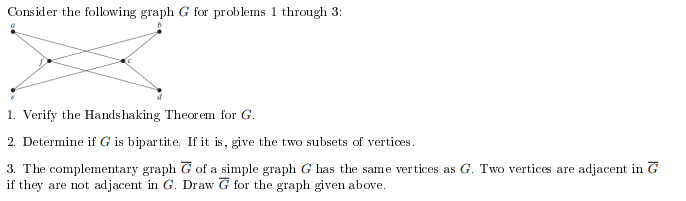 Solved Consider the following graph G for problems 1 through | Chegg.com