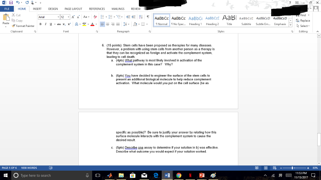 Solved FILE HOME INSERT DESIGN PAGE LAYOUT REFERENCES | Chegg.com