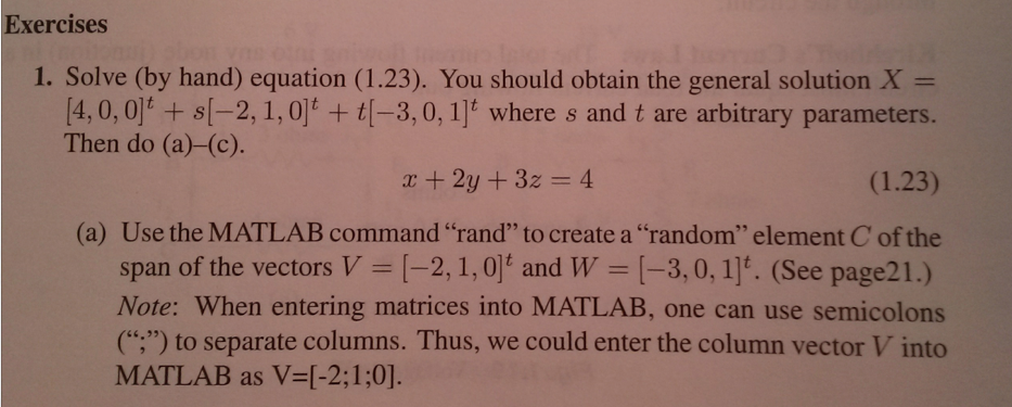 Solve (by hand) equation (1.23). You should obtain | Chegg.com
