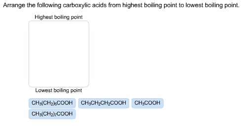 Solved Highest Boiling Point Lowest Boiling Point propane | Chegg.com