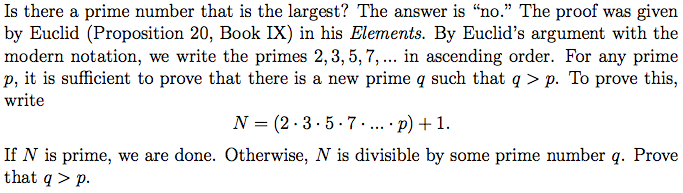 Solved Is there a prime number that is the largest? The | Chegg.com