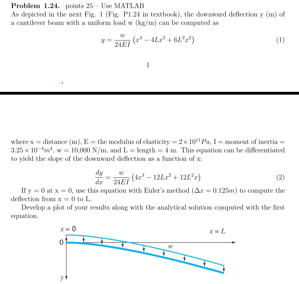 Problem 1.24. points 25 - Use MATLAB As depicted in | Chegg.com
