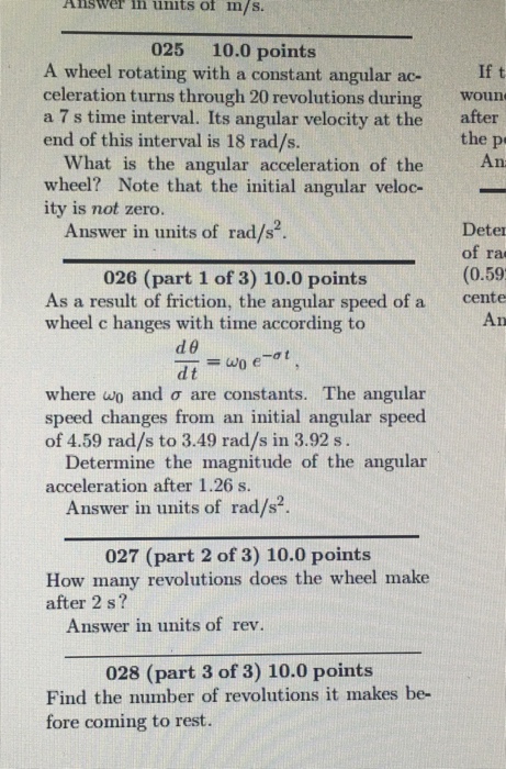 Solved A wheel rotating with a constant angular acceleration | Chegg.com