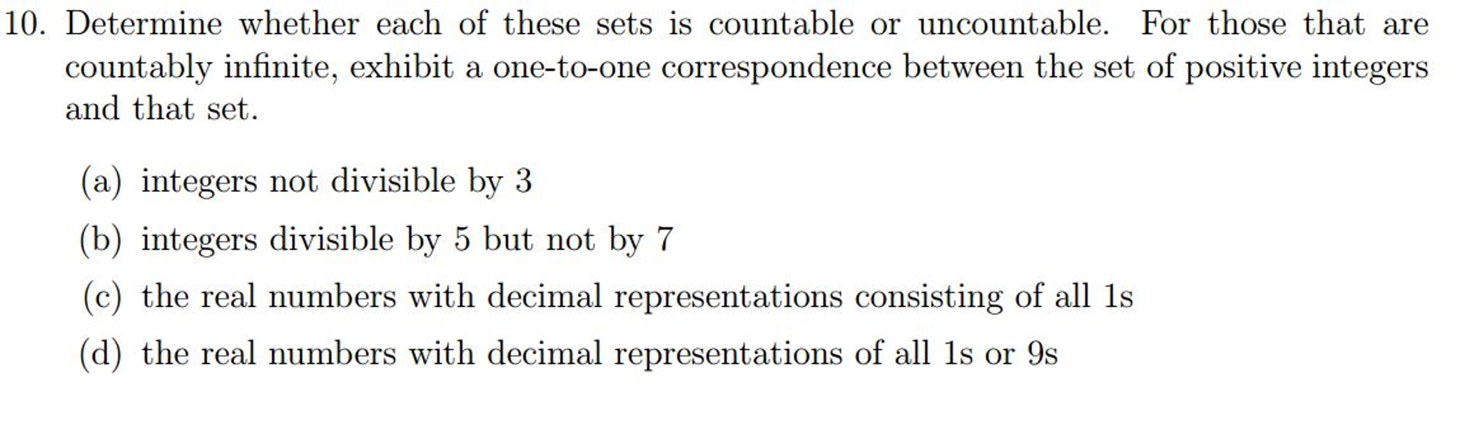 Solved Determine whether each of these sets is countable or | Chegg.com