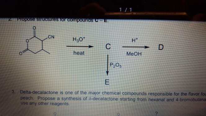 Solved CN H3O Ht heat CD MeOH Delta-decalactone is one of | Chegg.com