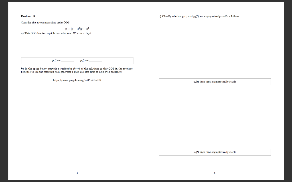Solved Consider the autonomous first order ODE y' = (y - | Chegg.com