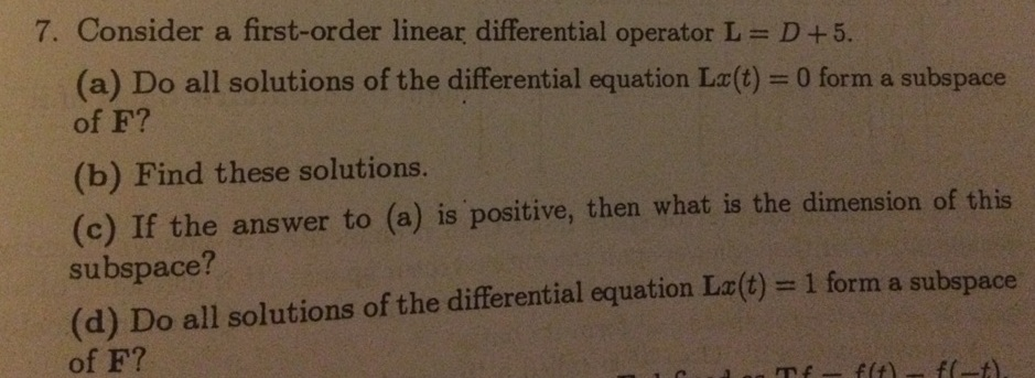 Consider a first-order linear differential operator L | Chegg.com