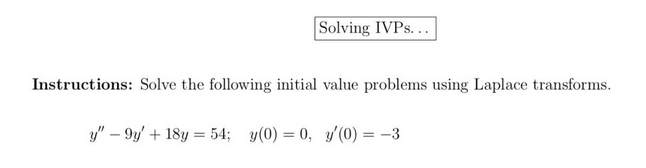 Solved Instructions: Solve the following initial value | Chegg.com