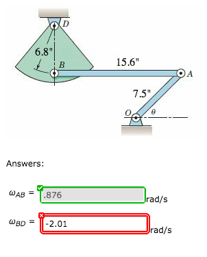 Solved Link OA has a counterclockwise angular velocity = | Chegg.com