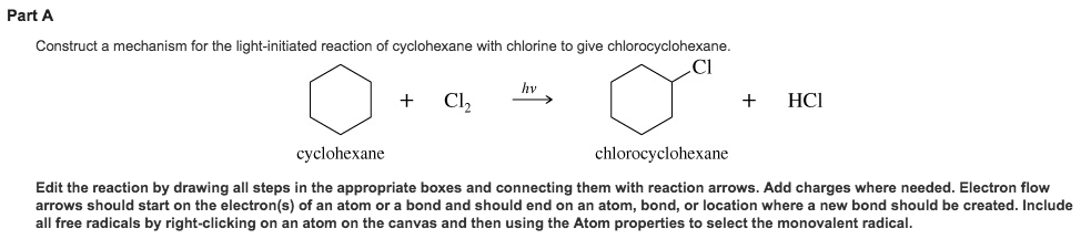 Solved Part A Construct a mechanism for the light-initiated | Chegg.com