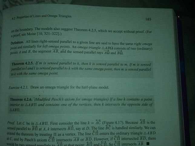 Solved 42 Properties of Lines and omega Triangles 165 on the | Chegg.com