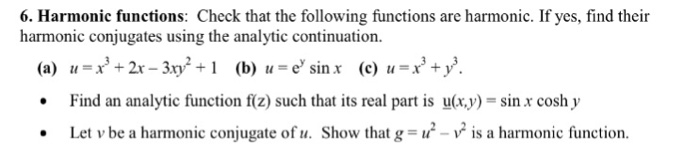 Solved Harmonic functions: Check that the following | Chegg.com