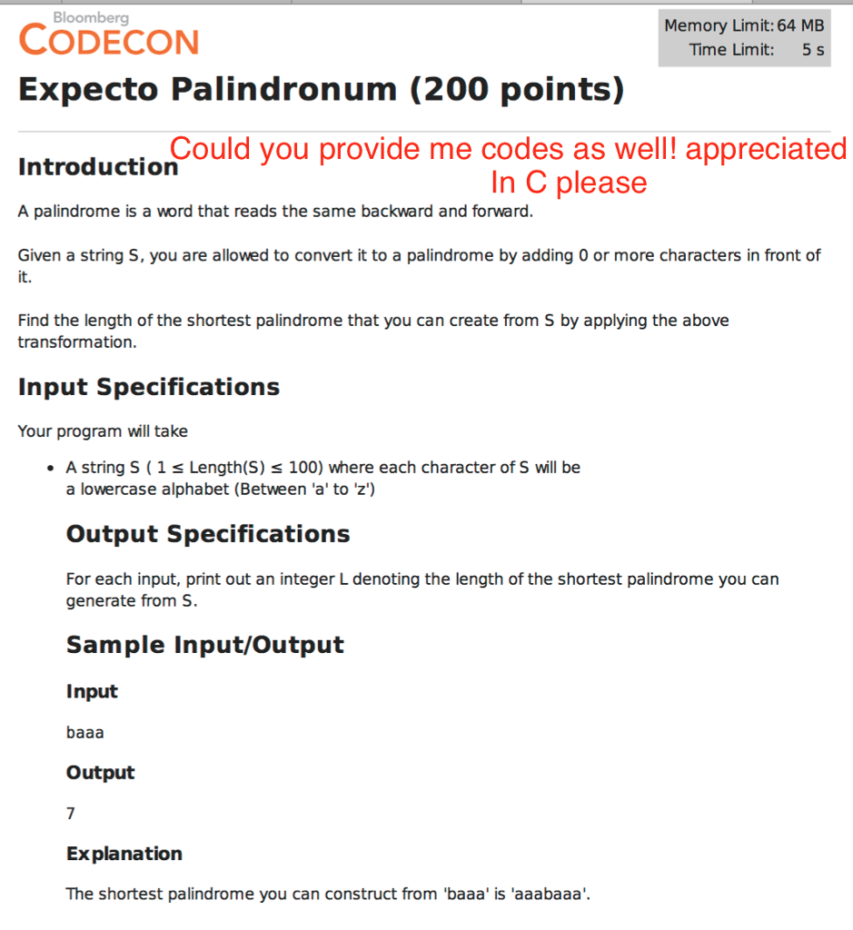 Solved A Palindrome Is A Word That Reads The Same Backward 