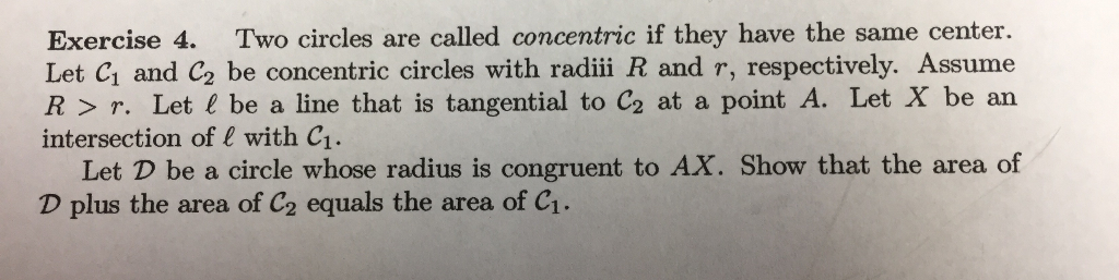 Solved Two circles are called concentric if they have the | Chegg.com