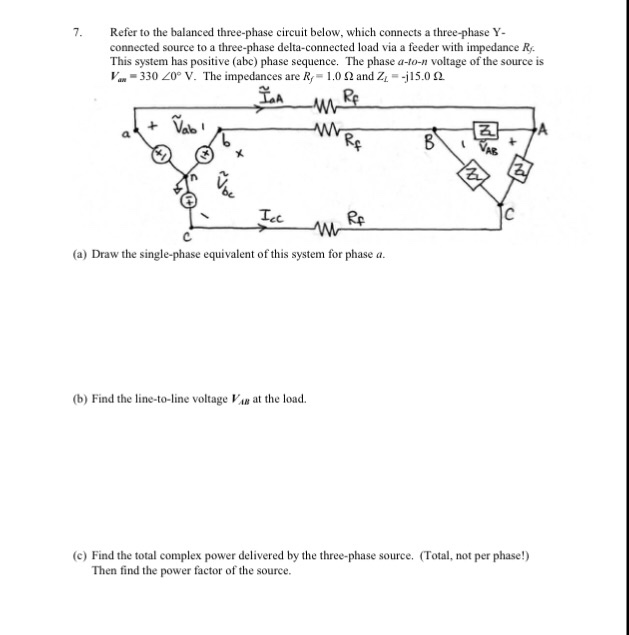 Solved Refer to the balanced three-phase circuit below, | Chegg.com Solved Refer to the balanced three-phase circuit below, | Chegg.com