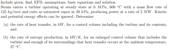 Solved Include given, find, EFD, assumptions, basic | Chegg.com