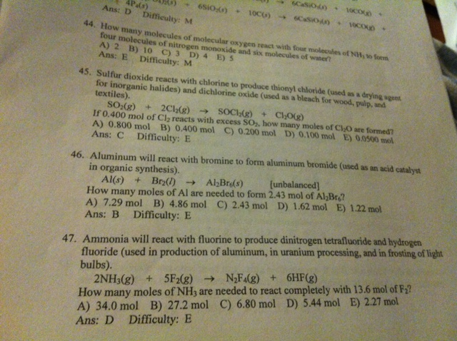 Solved How many molecules oxygen react with four molecules | Chegg.com