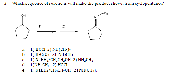 Solved 3. Which sequence of reactions will make the product | Chegg.com