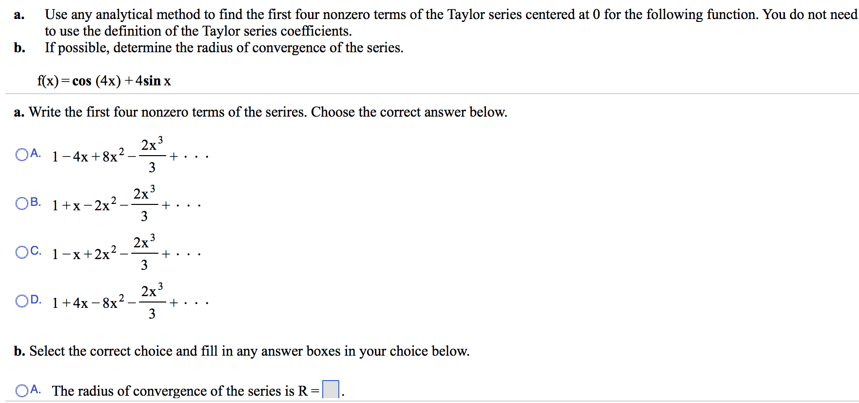Solved Use any analytical method to find the first four | Chegg.com