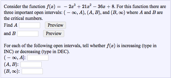 Solved Consider the function f(x) = -2x^3 + 21x^2 - 36x + 8. | Chegg.com