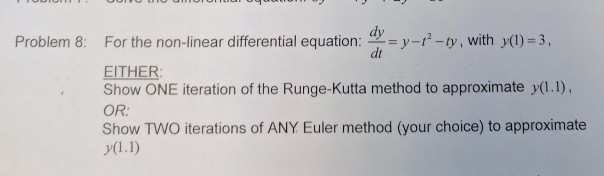 Solved For the non-linear differential equation-=y-f-ry, | Chegg.com