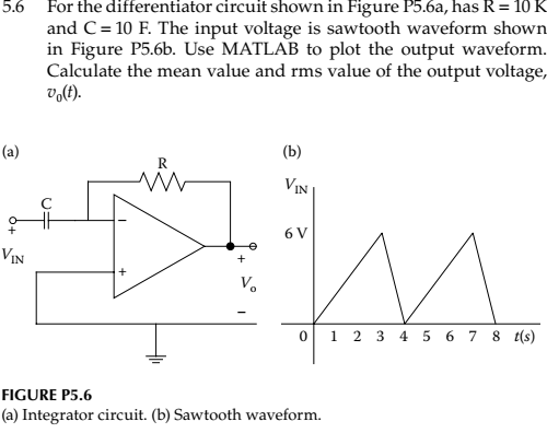 Solved 5.6 For the differentiator circuit shown in Figure | Chegg.com
