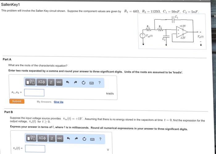Solved This problem will involve the Sallen Key circuit | Chegg.com