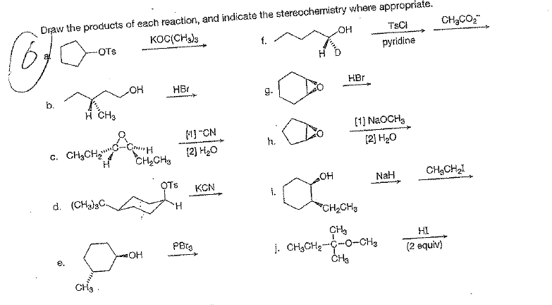 Solved Draw The Products Of Each Reaction And Indicate The