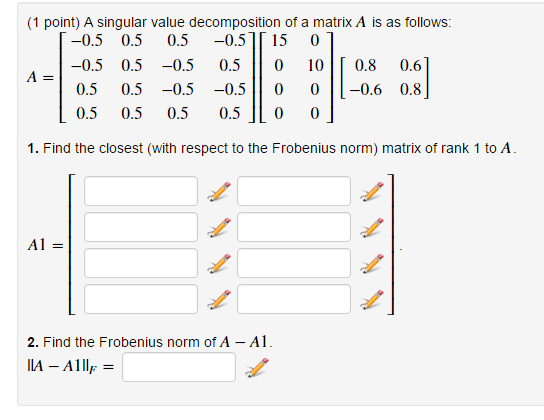 A Singular Value Decomposition Of A Matrix A Is As