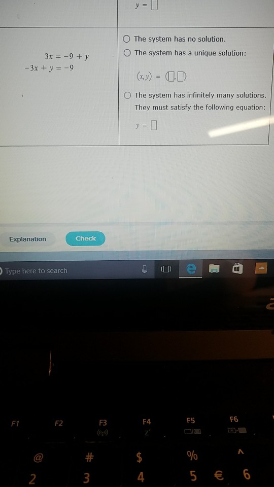 Solved O The system has no solution. O The system has a | Chegg.com