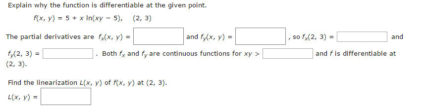 Solved Explain why the function is differentiable at the | Chegg.com