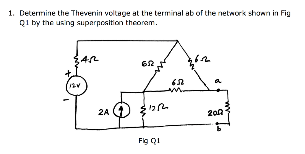 Solved Determine the Thevenin voltage at the terminal ab of | Chegg.com