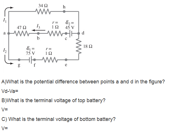 Solved A)What is the potential difference between points a | Chegg.com