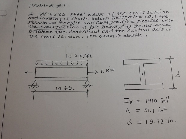 1. the maximum tensile and compressive stresses over | Chegg.com