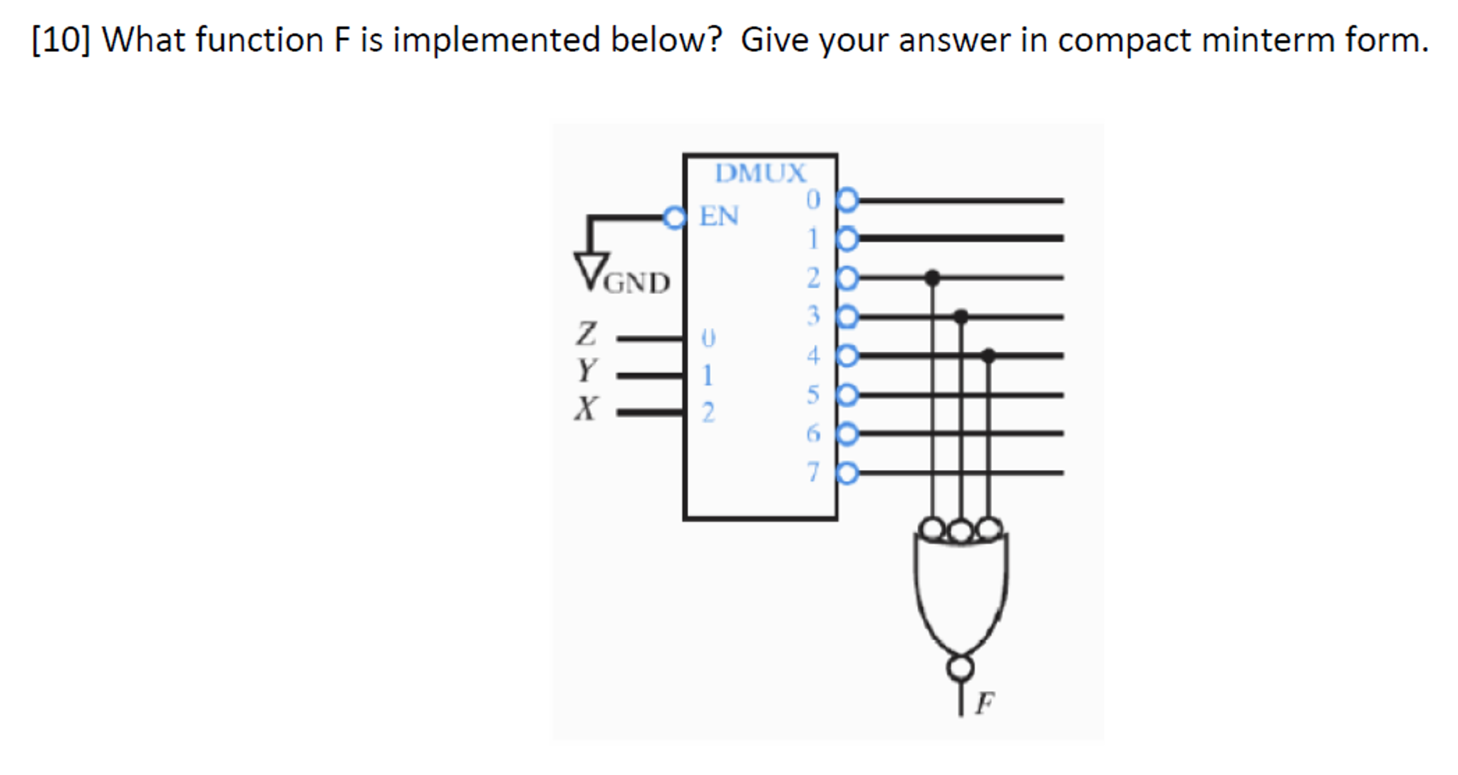 Solved What function F is implemented below? Give your | Chegg.com
