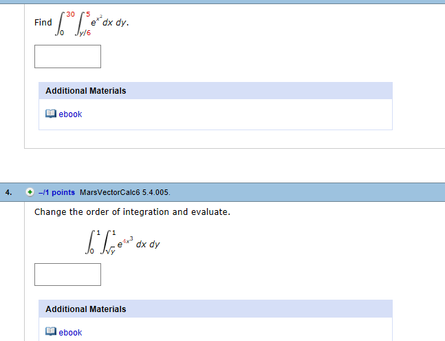 Solved Change the order of integration, but do not evaluate, | Chegg.com