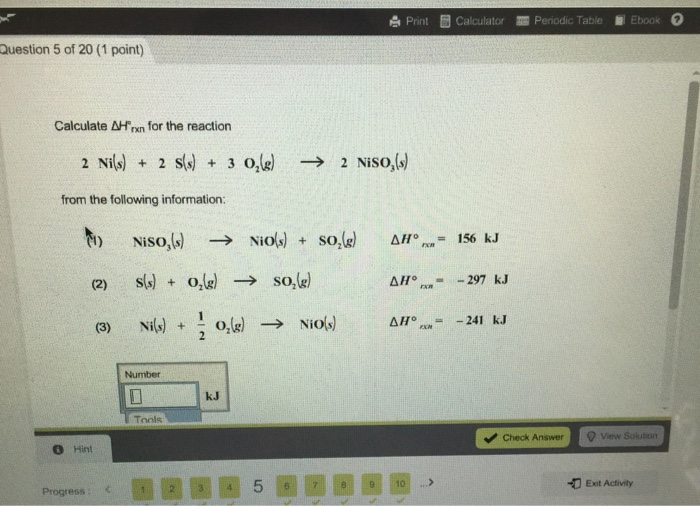 Solved Calculate Delta H degree_rxn for the reaction 2Ni(s) | Chegg.com