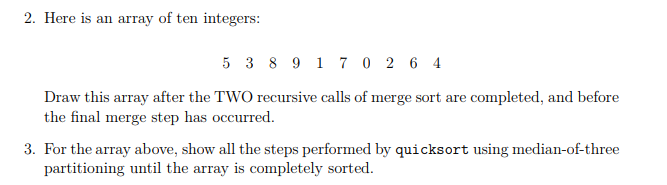 Solved 2. Here is an arrav of ten integerS: Draw this array | Chegg.com