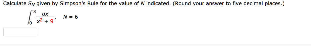 Solved Calculate Sw given by Simpson's Rule for the value of | Chegg.com